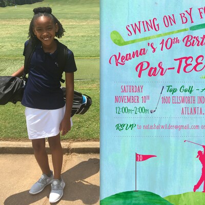 Golf Birthday Invitation Girl Golf Partee Invite Par-tee - Etsy