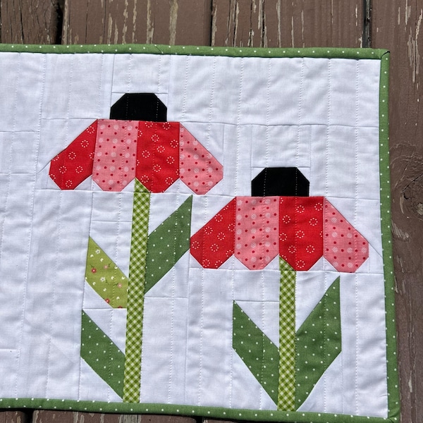 Cone Flowers Quilt Block Pattern PDF Spring Echinacea Flower ...
