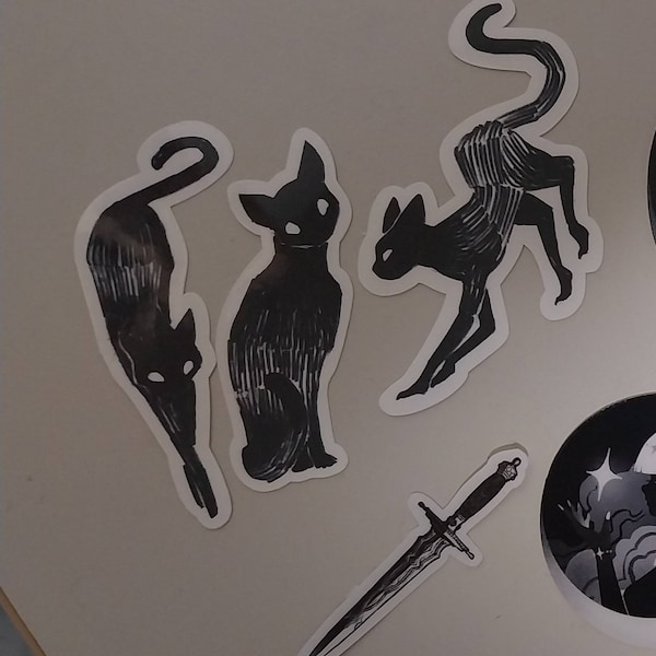 Black Cat Stickers | Vinyl Sticker Waterproof Sticker Dark Fantasy ...
