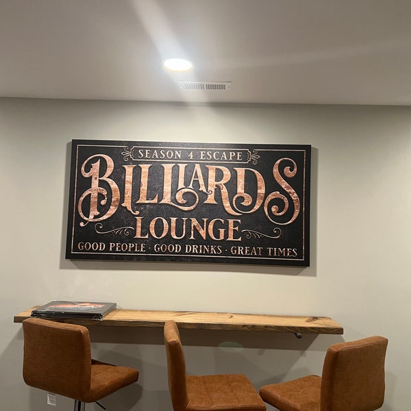 Personalized Billiards Sign Modern Farmhouse Wall Decor Last Name Pool ...