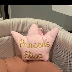 Personalized Crown Shaped Pillow - Princess Pillow - Little Girl Pillow ...