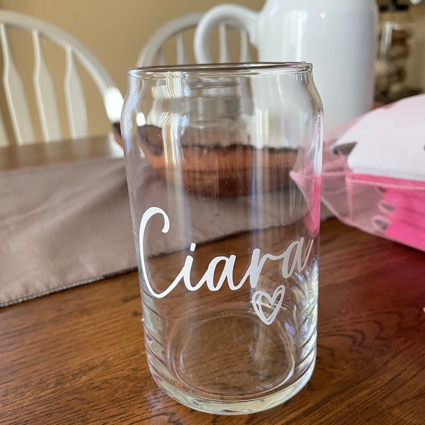 Clear Glass Cans | Personalized Glass Can| Name Mug | Beer Can Glass ...