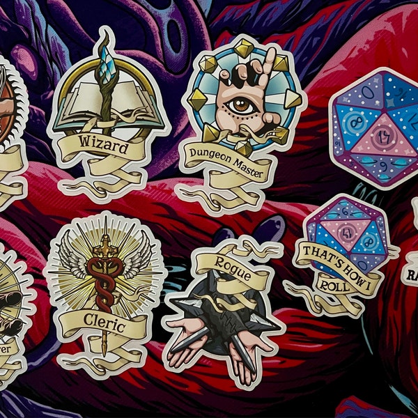 6 Mix and Match D&D Character Class Emblems: Matte or Gloss Vinyl ...