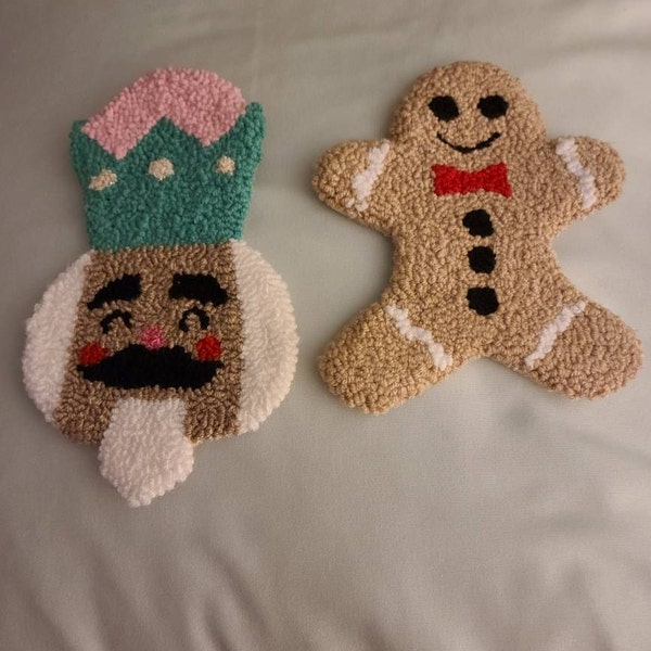 Christmas Nutcracker Mug Rug Coasters, Pink Nutcracker Christmas Decor Gift, Punch Needle ...