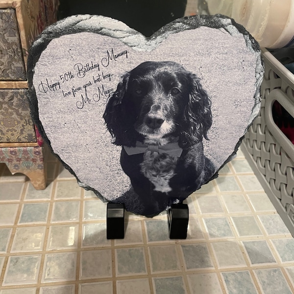 PHOTO SLATE HEART Shape Rock Personalised Photo Gift - Etsy