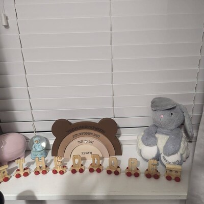 Personalised Wooden Stacking Bear Baby Gift New Baby Keepsake / Gift - Etsy