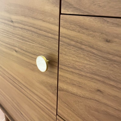 Mid-century Modern Solid Brass Cabinet Knob in Brushed Brass Gold for ...