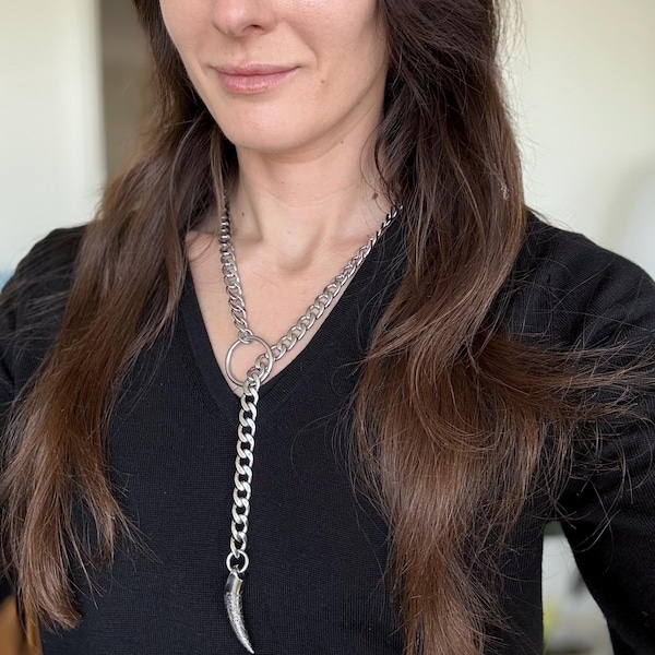 Layered Multi Strand Chunky Chain Gothic Choker Collar Necklace Set - Non Tarnish Waterproof ...