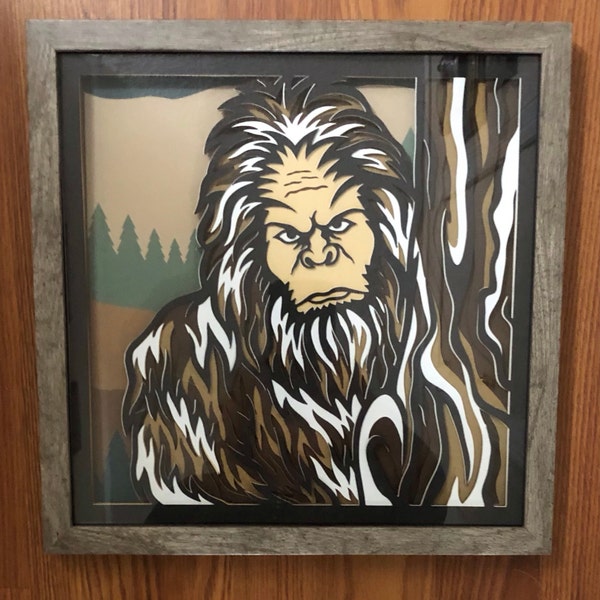 Sneaky Bigfoot 3D Shadow Box SVG/ Sasquatch Mandala Papercut/ Bigfoot ...