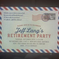 Post Office Retirement Party Printable Invitation, Printable 7" X 5 ...