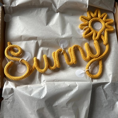 Knitted Mothers Day Sign Wire Word Cord Knit Rope Mothers Day Gift for ...