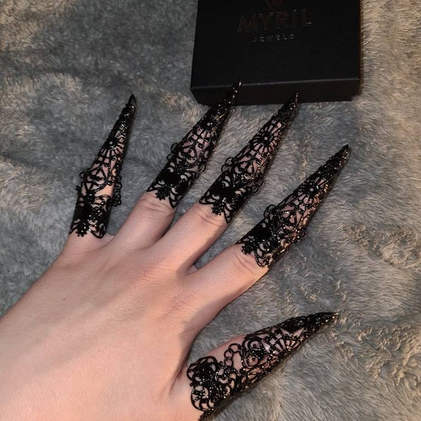 Gothic Claw Rings, Full Finger Claws Midi Ring stokksnes Vampire ...