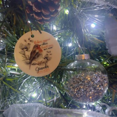 In Memory Christmas Robin Ceramic Keepsake, Personalised Christmas ...