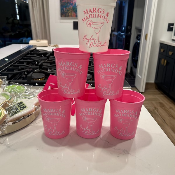 DRINK MARGARITAS Cups for Margs Before Matrimony Bachelorette Party ...
