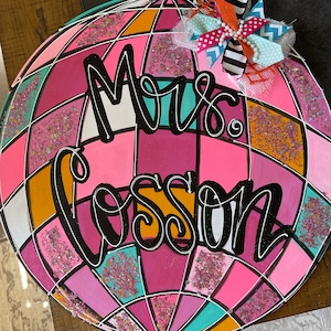 TEMPLATE Disco Ball Template Door Hanger Template DIY Door Hanger Door ...