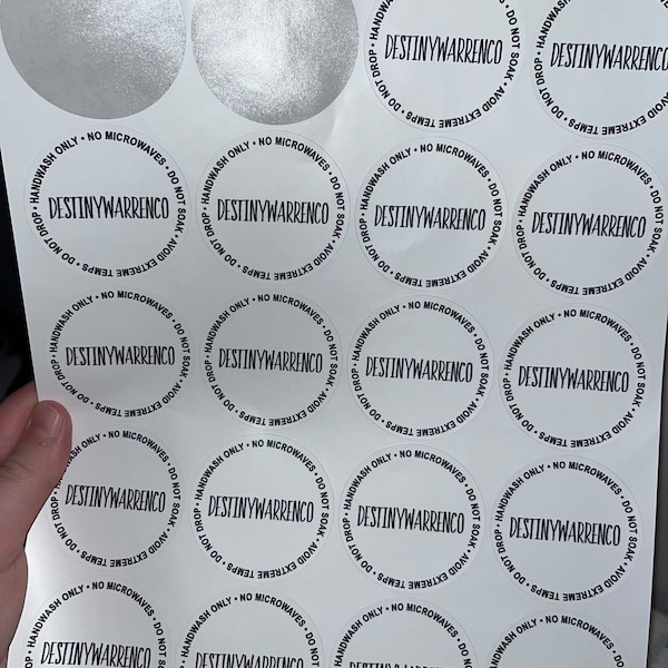 2" White Tumbler Care Stickers, Tumbler Care Label, Custom Tumbler Care ...