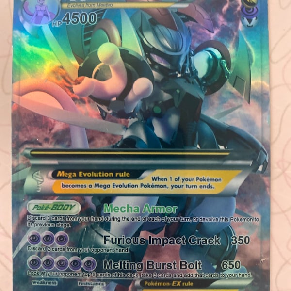 M Mecha Mewtwo VMAX Pokemon Card - Etsy