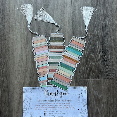 Bookmark Book Tracker, Book Stack, Double Sided, 30/42 Books to Fill in ...