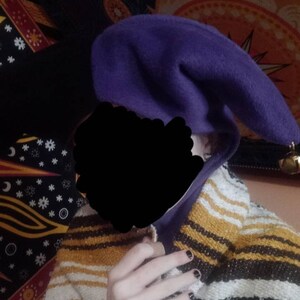 Night Cap Navy Blue Pointed Handmade Nightcap With Pompom - Etsy