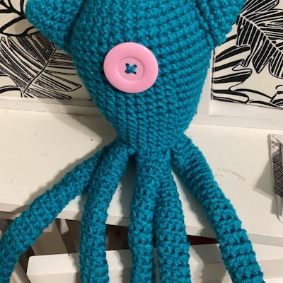 Crocheted One Eyed Octopus Bright Turquoise - Etsy