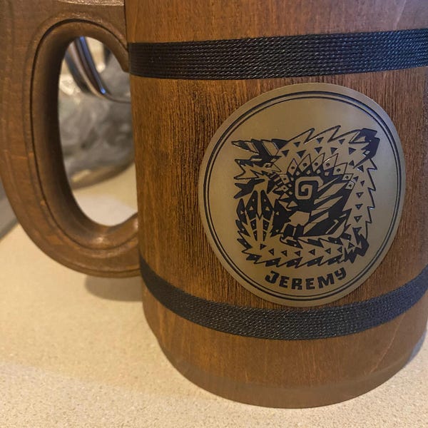 Horde Mug Custom Birthday Gift for Gamer Handmade Wood Stein With ...