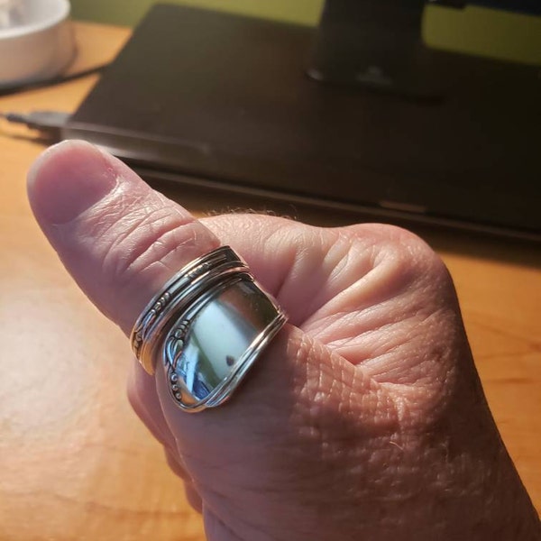 Art Deco Heather Spoon Ring Clean and Smooth Lines - Etsy