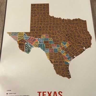 Texas Scratch off Travel Map by Mappinners - Etsy