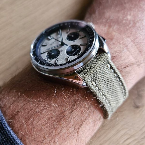 Canvas Watch Strap,distressed Double Rolled Washed Canvas Watch Strap ...