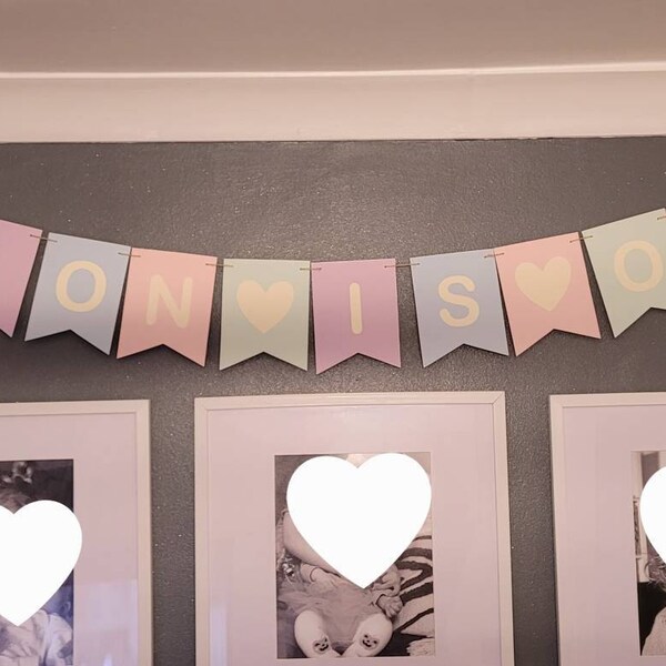 Pastel Rainbow Birthday Bunting, Personalised Name Age 1st, 2nd, 3rd ...