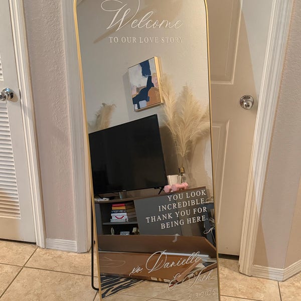 Welcome to Our Wedding Mirror Decal DIY Wedding Entrance Sign You Look ...