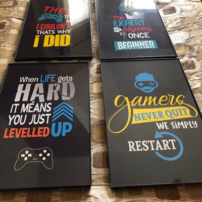 Gaming Inspirational Wall Art Motivational Posters for Boys Teens ...