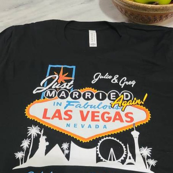 Personalized Just Married Vegas Wedding Shirt - Just Married in ... Personalized Just Married Vegas Wedding Shirt - Just Married in ...