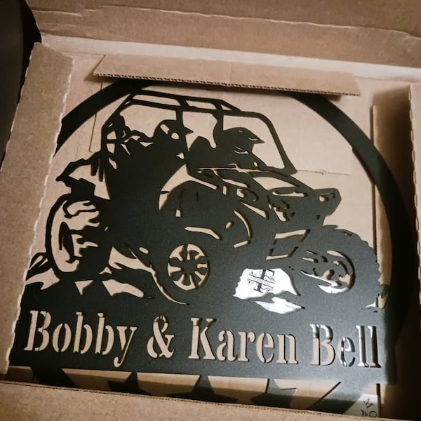 Side-by-side Personalized Family Name, ATV off Road Metal - Etsy