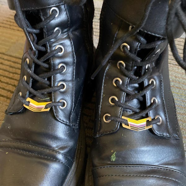 Non-binary Lace Locks — Subtle Pride Shoelace Shoe Charm Agender ...