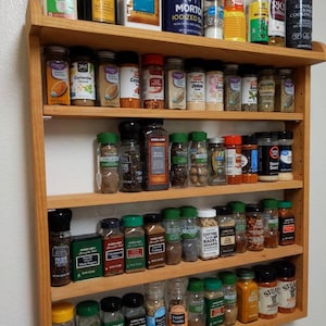 Customizable Countertop Spice Rack, Fixed Shelves, Assorted Wood Types ...