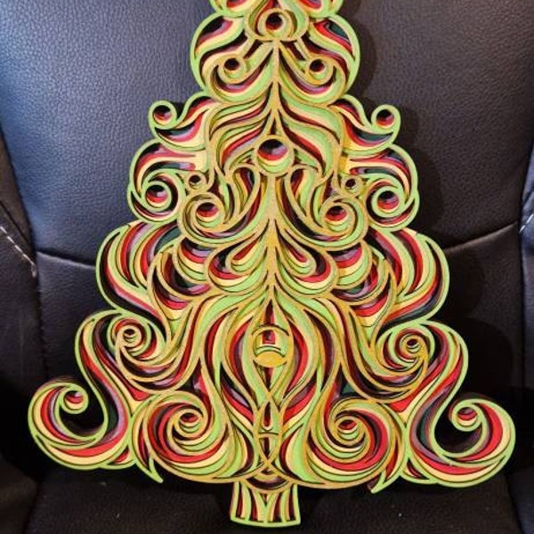 Christmas Tree 3D Zentangle Svg Files | Papercut for Cricut, CNC, Laser ...