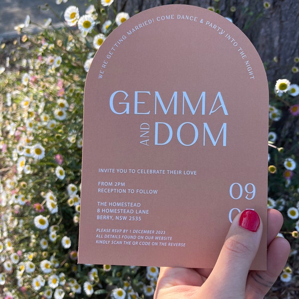 Pink Bridal Shower Wave Wedding Menu Printed Wavy Oval Shaped Wedding ...