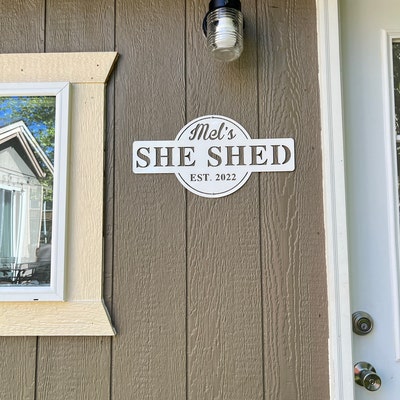 She Shed Personalized Metal Outdoor Sign, Established Date Sign, Gift ...