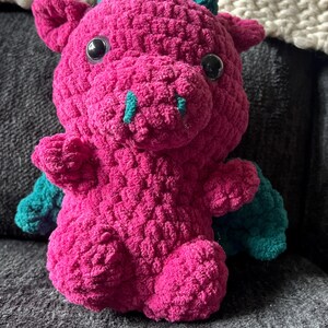 Crochet Chubby and Baby Dragon Plushie Pattern Amigurumi Bundle 2in1 ...