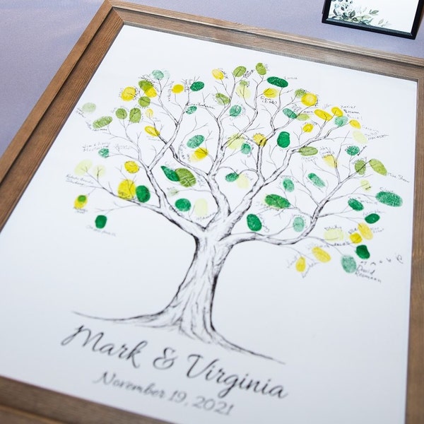 Fingerprint Tree Guestbook Alternative, Thumbprint Tree Guest Book for ...