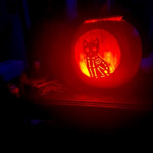 Cat Pumpkin Stencils || Printable Cat Pumpkin Carving Stancils Set ...