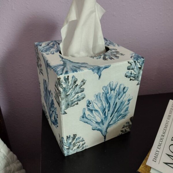 Teal Background Beach Inspired Sea Shell, Starfish, Sand Dollar Tissue ...