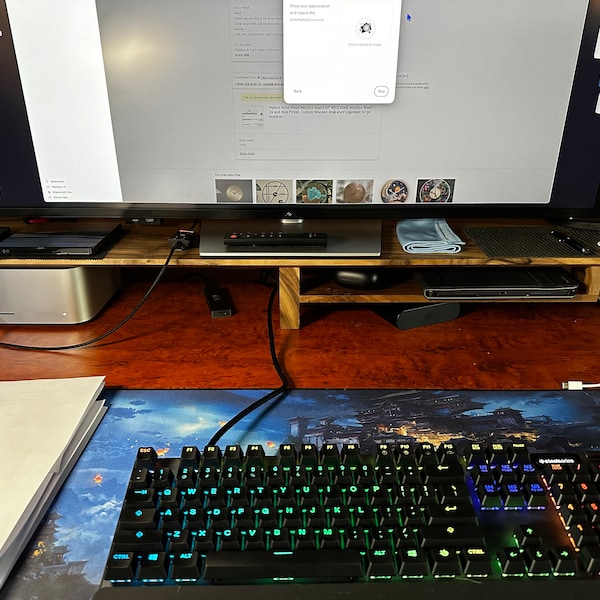 Solid Wood Walnut Laptop Stand for Desk. Oil and Wax Finish. 13-16 ...