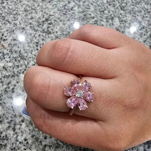 Blue Flower Eda Ring Magnolia Flower Silver Handmade Jewelry ...
