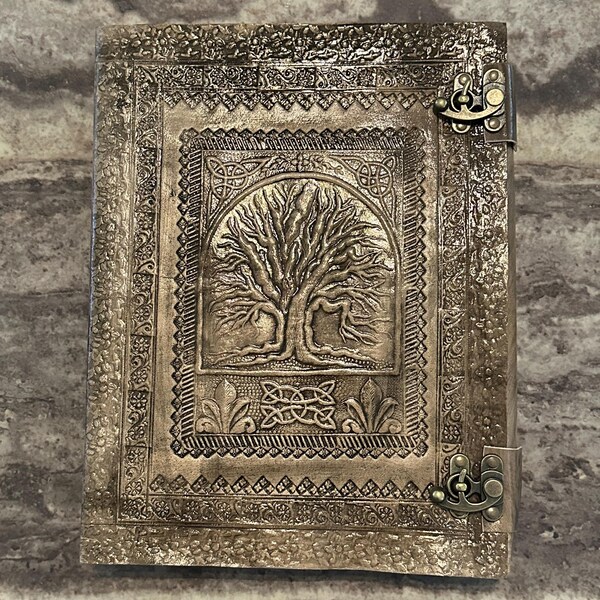 Personalized Leather Journal, Leather Bound Journal, Tree of Life ...