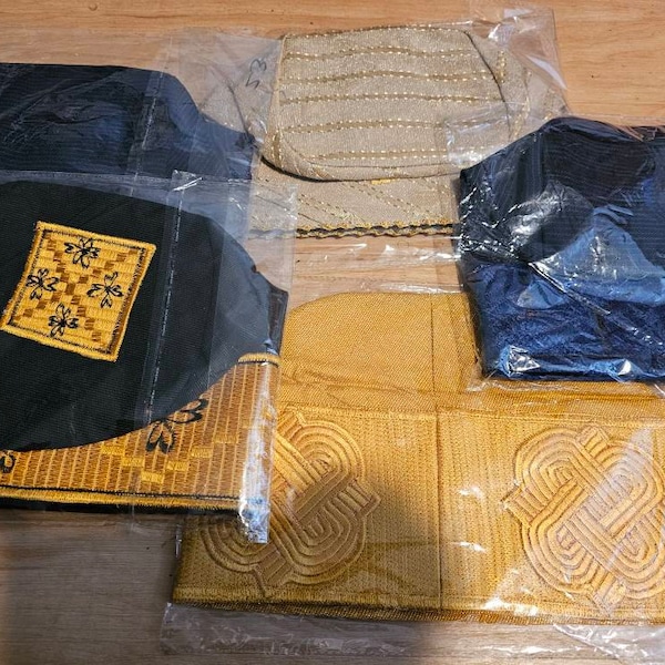 New Nigeria Aso Oke "etu" Navy Blue Embroidered Fila/cap for Men - Etsy