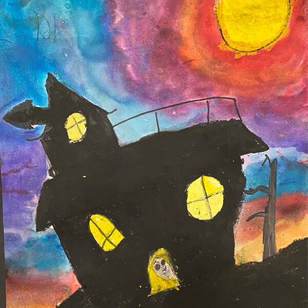 Spooky House Halloween Art Lesson by Art Teacher in LA- Art Lesson ...