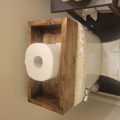 Rustic Toilet Paper Holder Farmhouse Bathroom Decor Wooden Box Bathroom ...