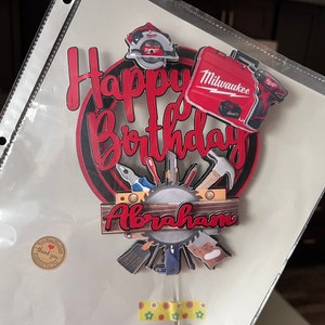 Carpenter Cake Topper, Tools and Hardware, Lumberman, Theme Cake Topper ...