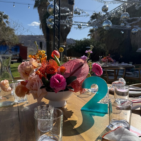 Modern Table Numbers, Custom Colorful Table Numbers for Wedding, Simple ...